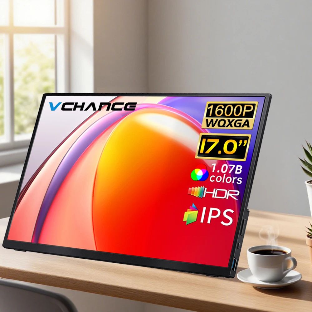 VCHANCE 17" Монитор портативный игровой AQ17H 2K IPS 2560x1600, 144 Гц, IPS, 2560x1600 WQXGA, 144 Гц, черный