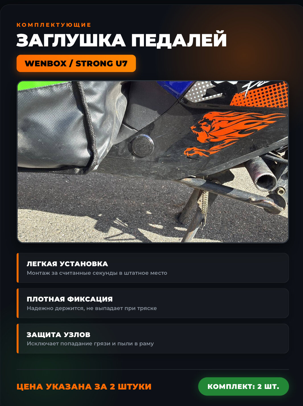 Заглушка педалей на Wenbox U7. 2шт
