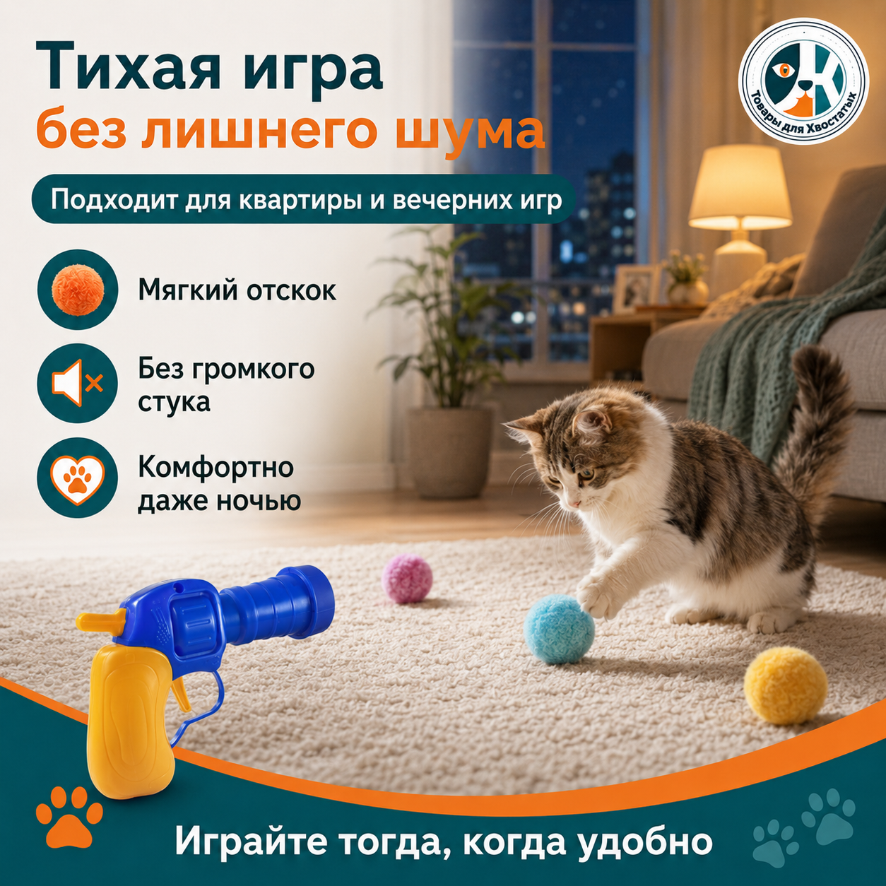 Интерактивная игрушка для кошек пускатель мячиков с плюшевыми шарами, тихая