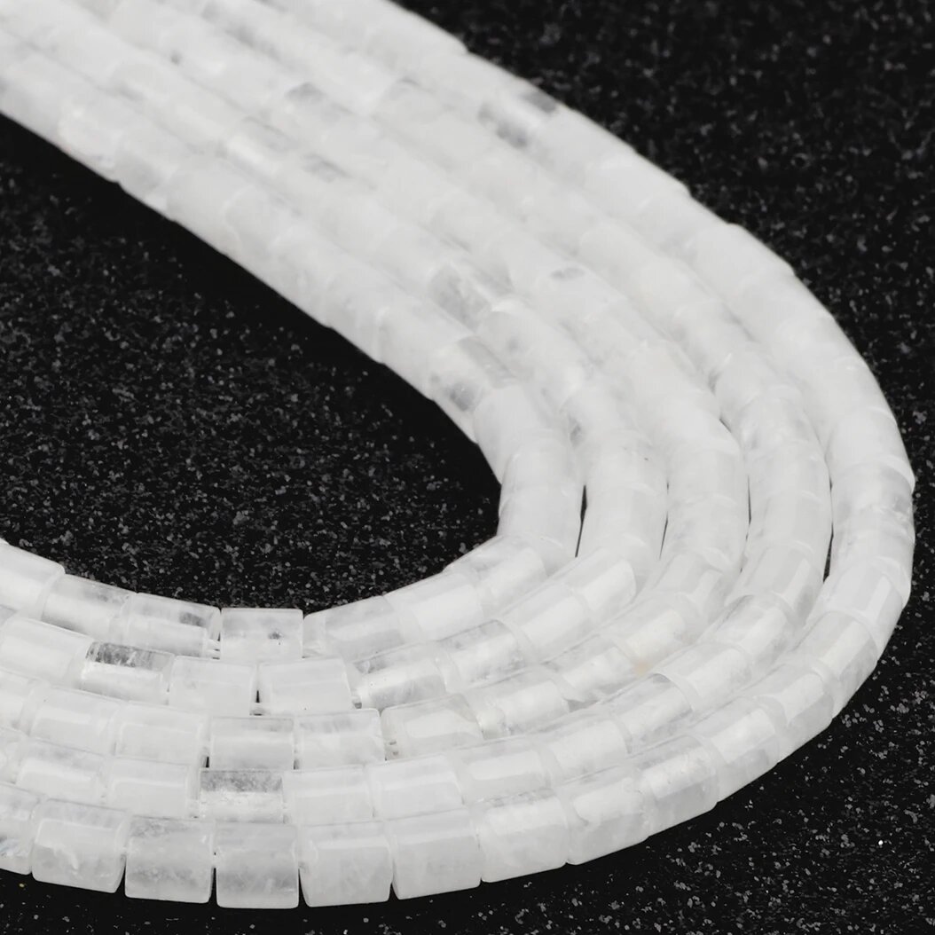 LNMBII Бусины из натурального камня 4 мм Белый, White Crystal