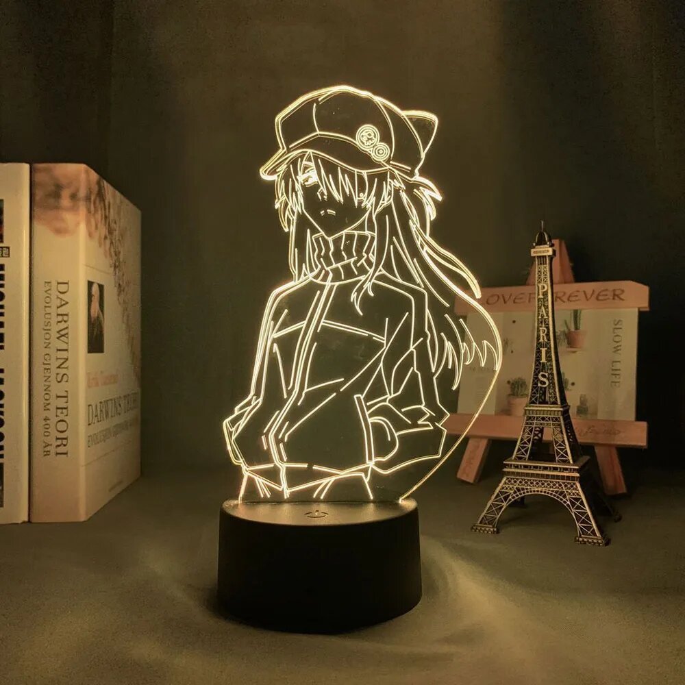 3D лампа ночная аниме Евангелион, светильник из акрила, Аска Лэнгли, Рэй Аянами, ночник для декора комнаты, подарок для фанатов аниме