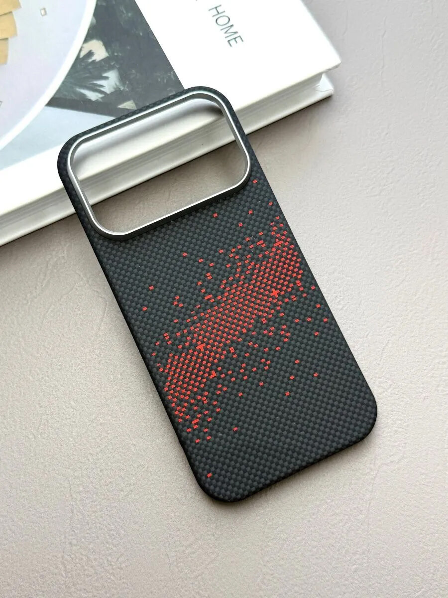 Кевларовый чехол с MagSafe для iPhone 17 Pro Max/18 Pro Max RED, противоударный