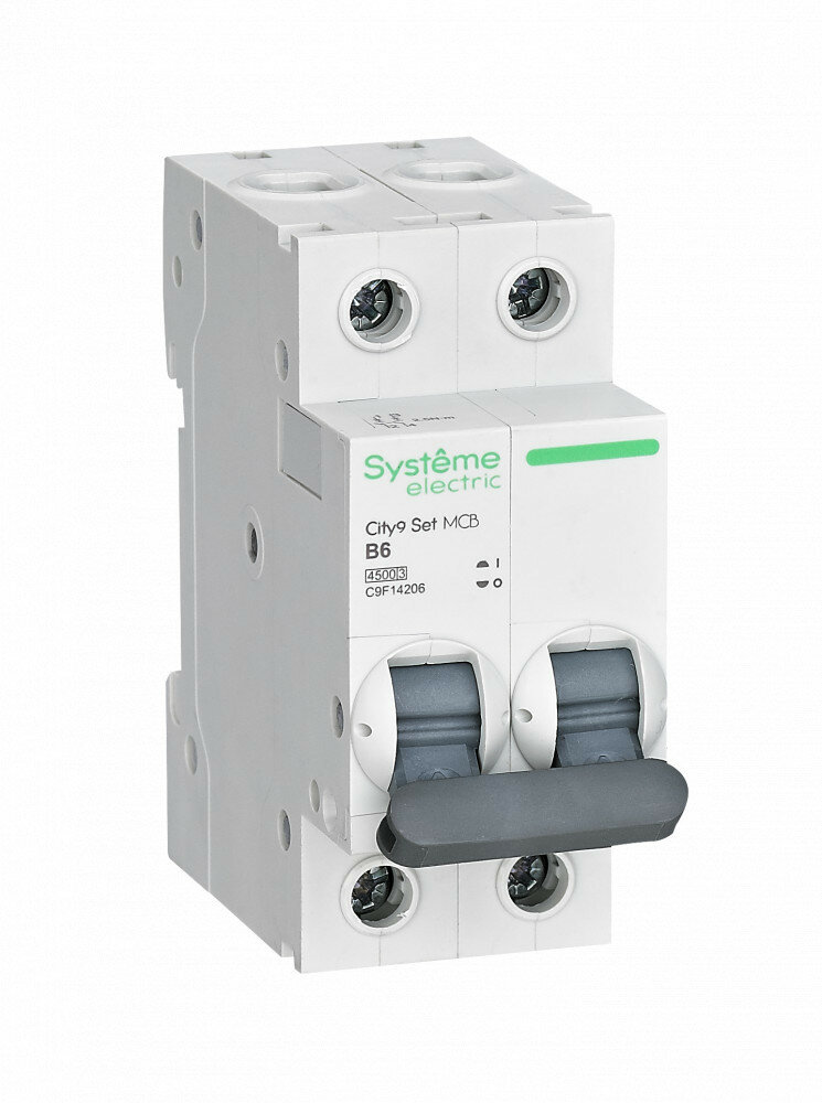 Автоматический выключатель Systeme Electric City9 Set 2P 6А 4.5кА 230В, характеристика B