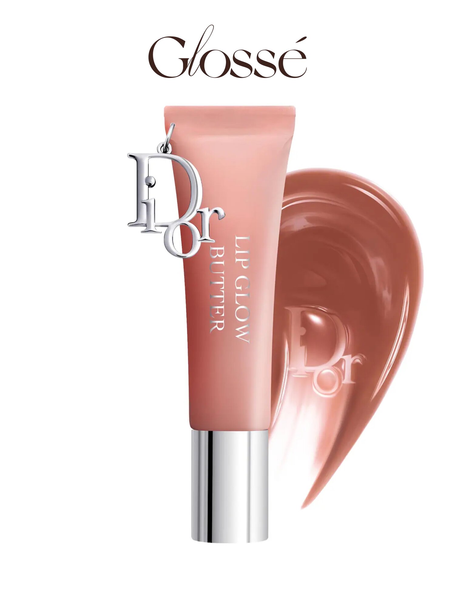 Блеск для губ с брелком DIOR Lip Glow Butter Hydrating Gloss Balm 103 Toffee, 10 мл.