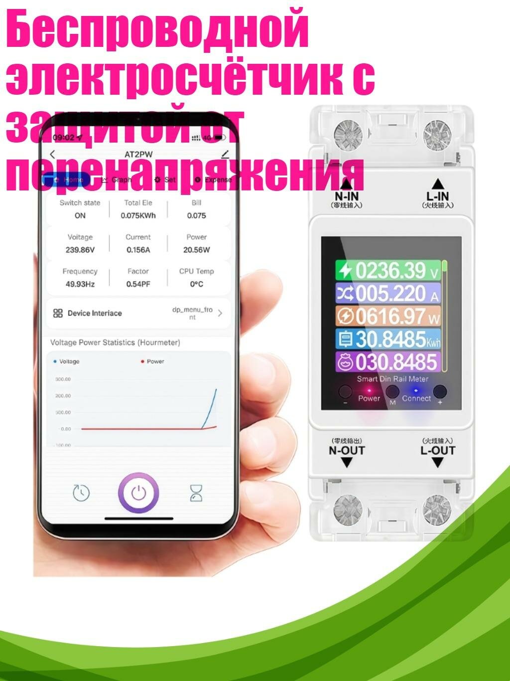 Беспроводной электросчётчик с защитой от перенапряжения