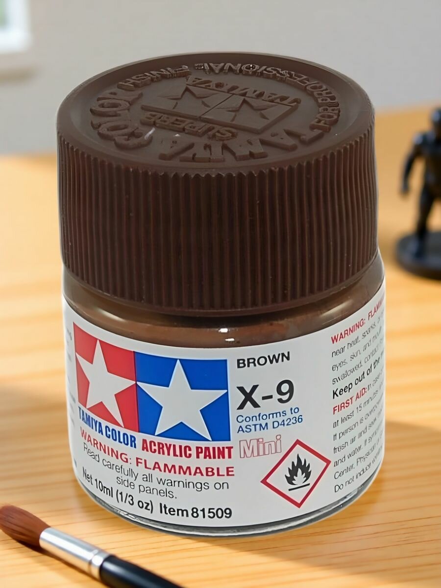 X-9 Brown (Коричневая Глянцевая) акриловая краска, 10 мл.