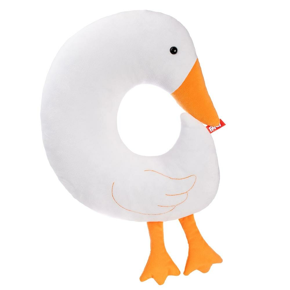 Мягконабивная игрушка "Гусь" Fancy, белая плюшевая подушка для шеи и сна, уютный подарок ребенку