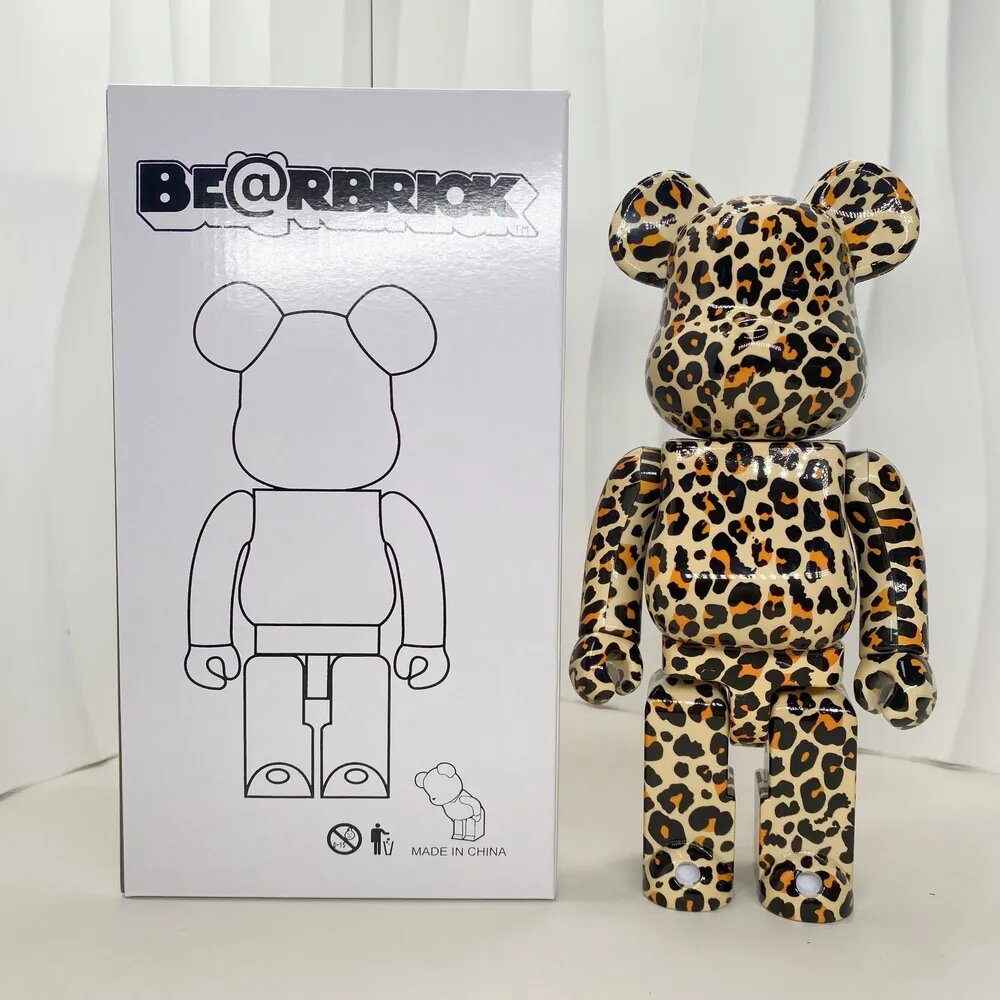 Фигурка декоративная Bearbrick Леопардовый принт 28 см ABS пластик для универсального использования