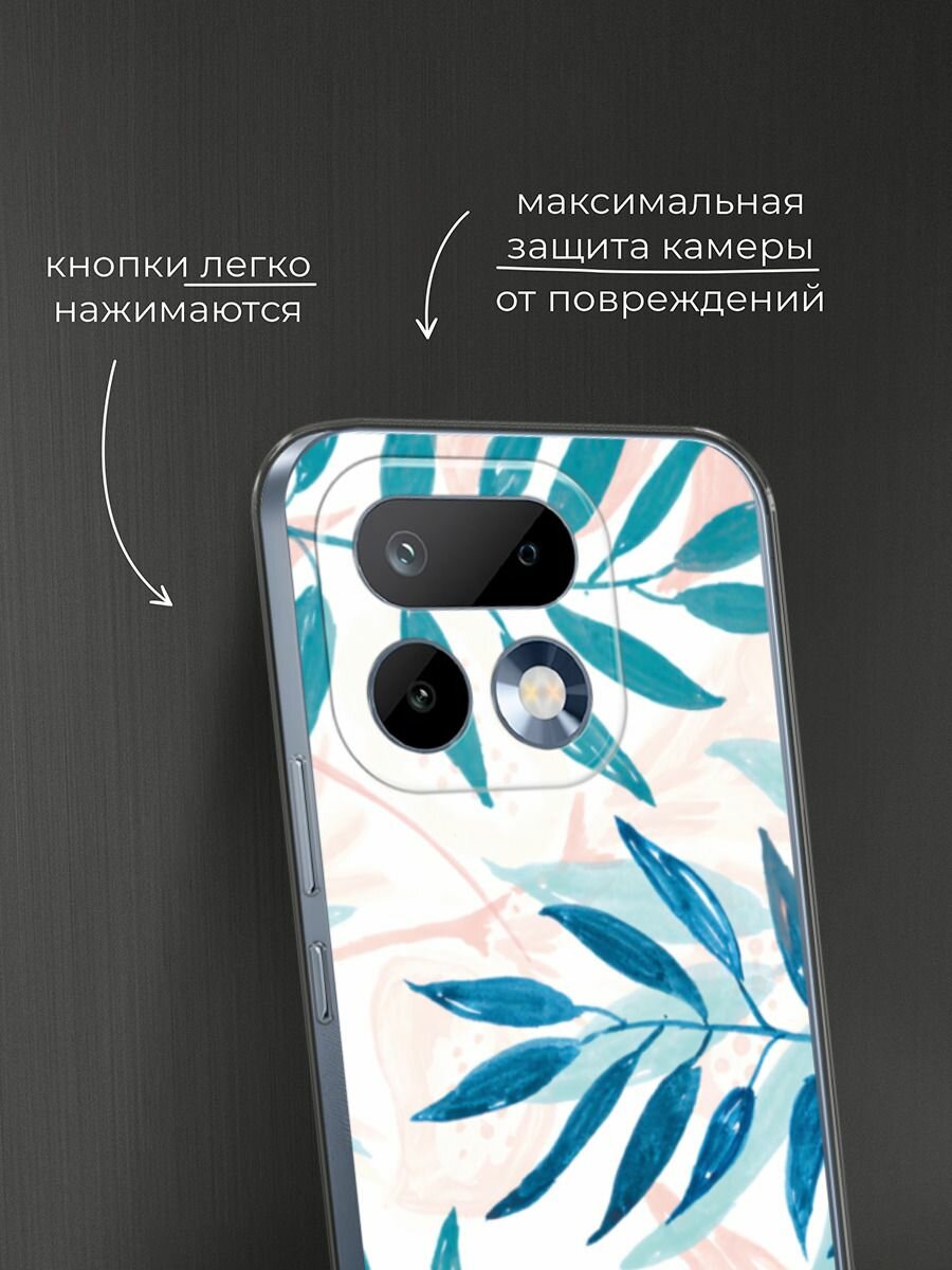 Чехол на Realme 16 Pro / Реалме 16 Про с принтом Акварельные веточки — фото 1
