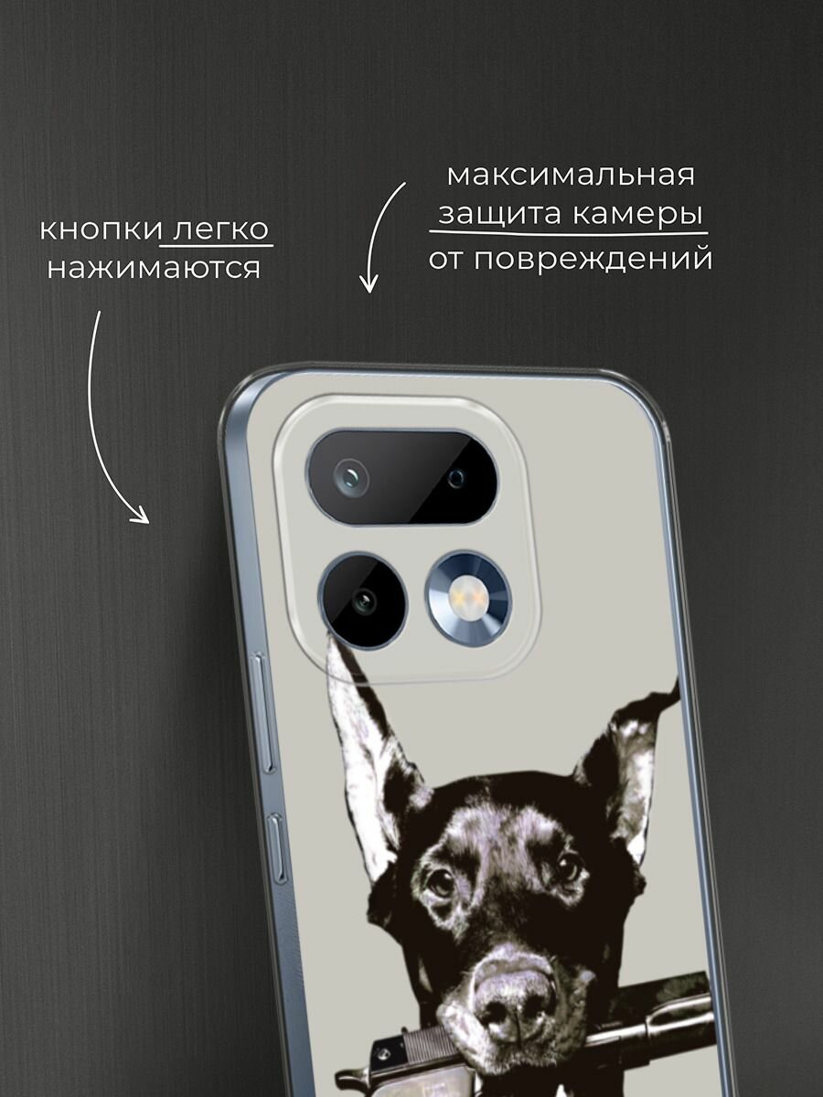 Силиконовый чехол на Realme 16 Pro / Реалме 16 Про с принтом Доберман — фото 1