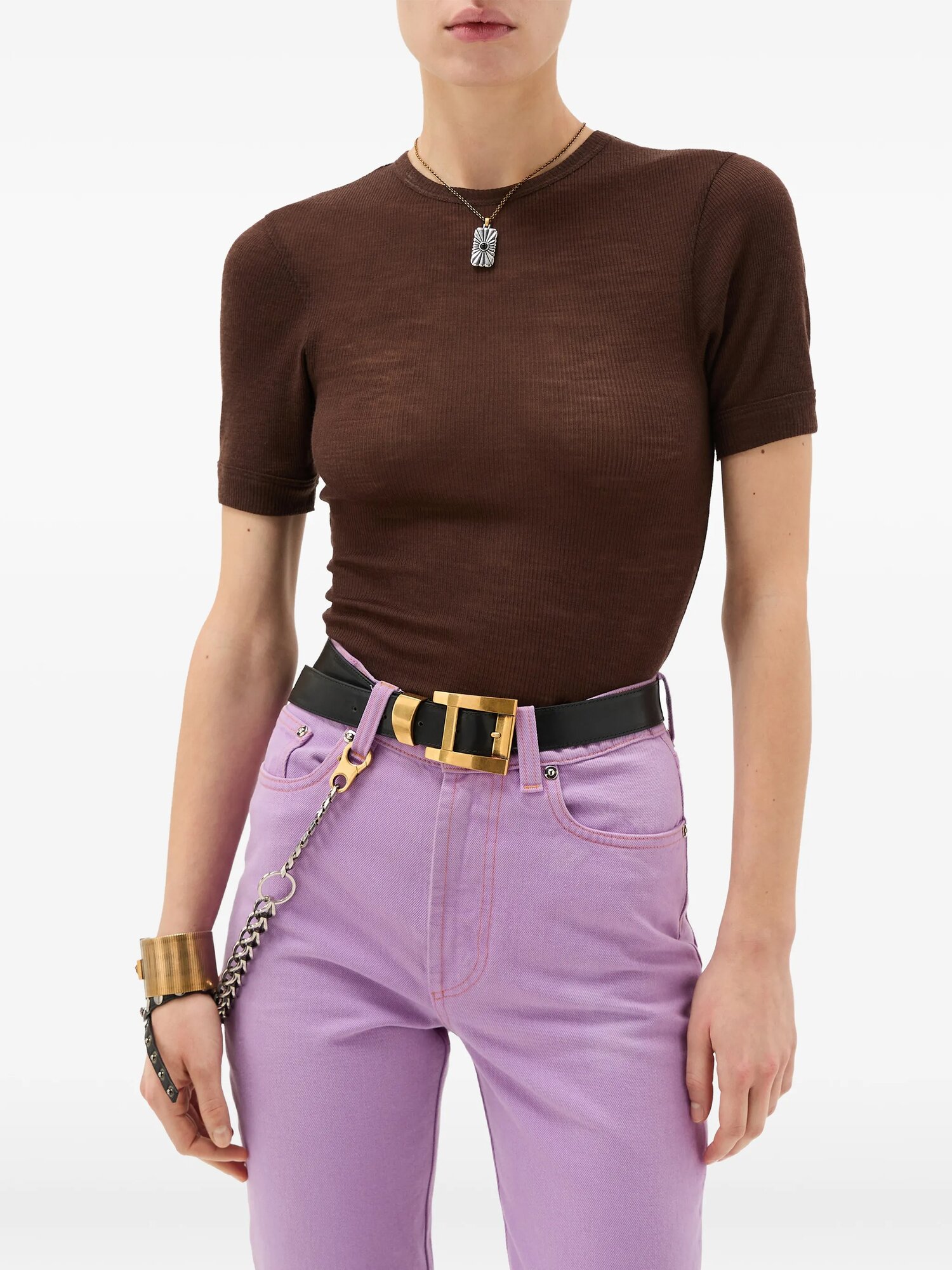 Футболка Versace, размер 44, brown — фото 1