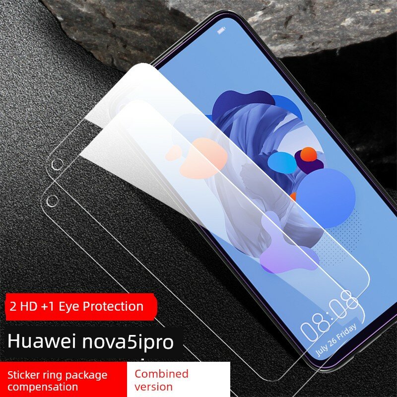 Huawei nova5Z/nova5ipro 9D Hybrid 2 HD + 1 Blue Light Full Screen Tempered Glass Film, 3-Piece Set