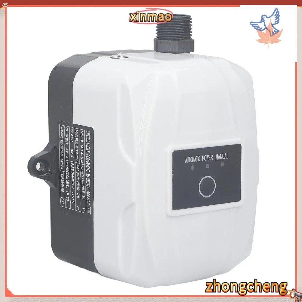 100W Автоматический миниатюрный насос для повышения давления воды 24V с компрессией для трубопровода