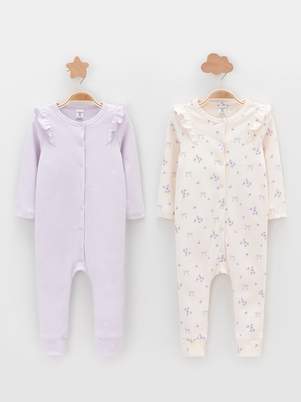 Комбинезон хлопковый слип для малыша, набор 2 шт