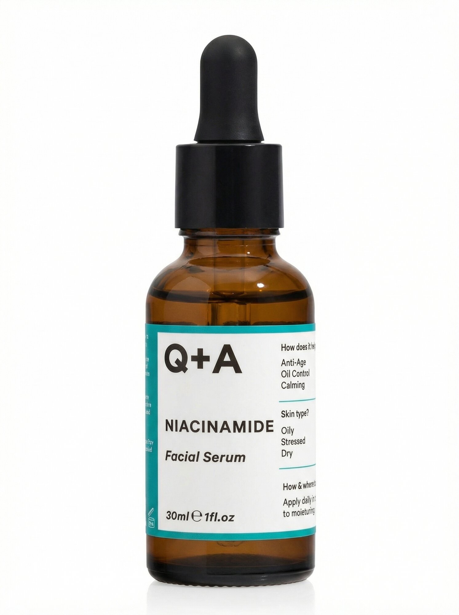 Осветляющая сыворотка Q+A, с ниацинамидом, для лица и шеи, 30мл