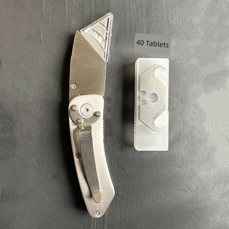 Многофункциональный складной нож с лезвием в форме рога для резки ПВХ-пленки и формованных дверных панелей из