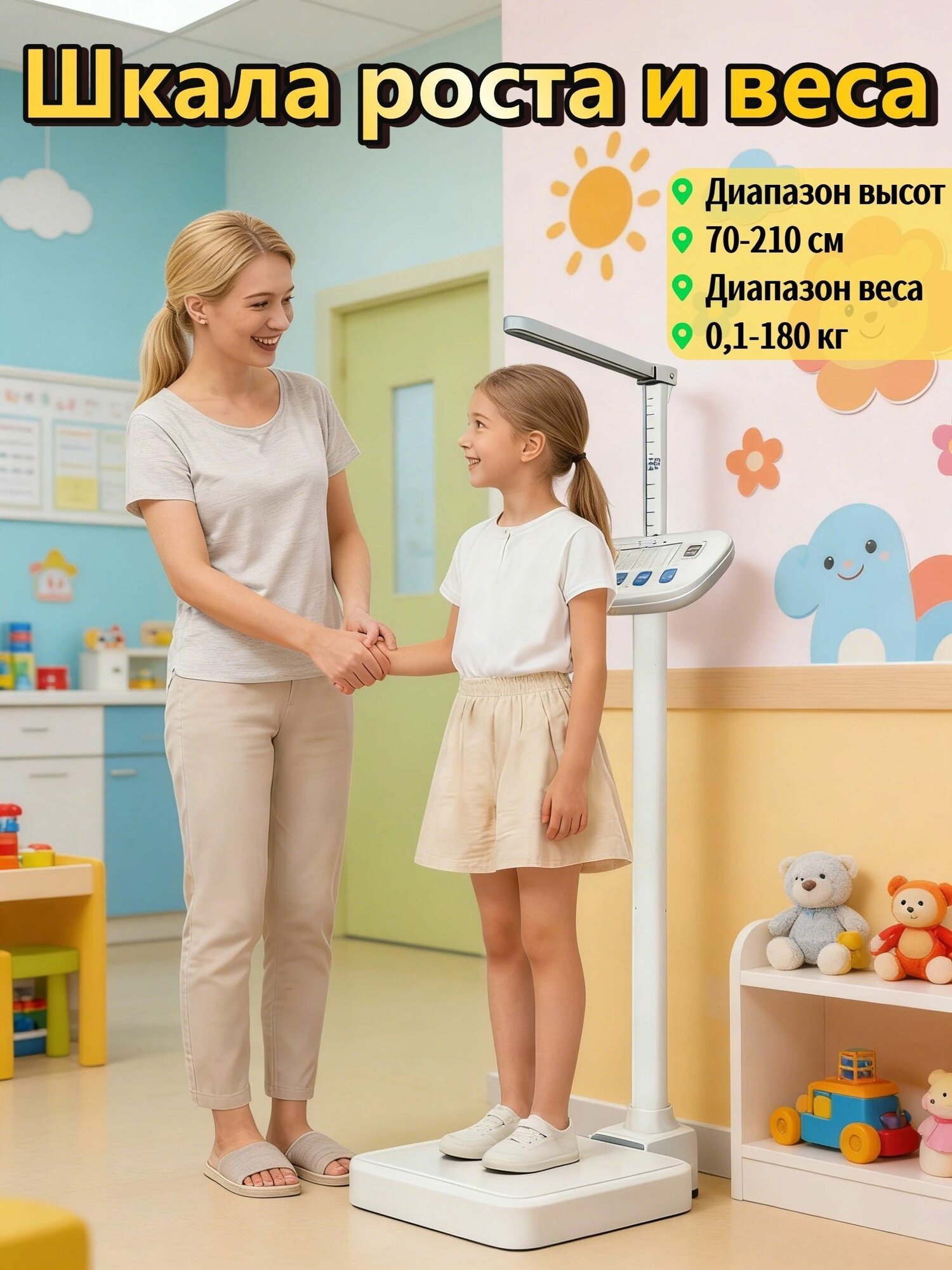 Электронные встроенные весы для измерения роста и веса