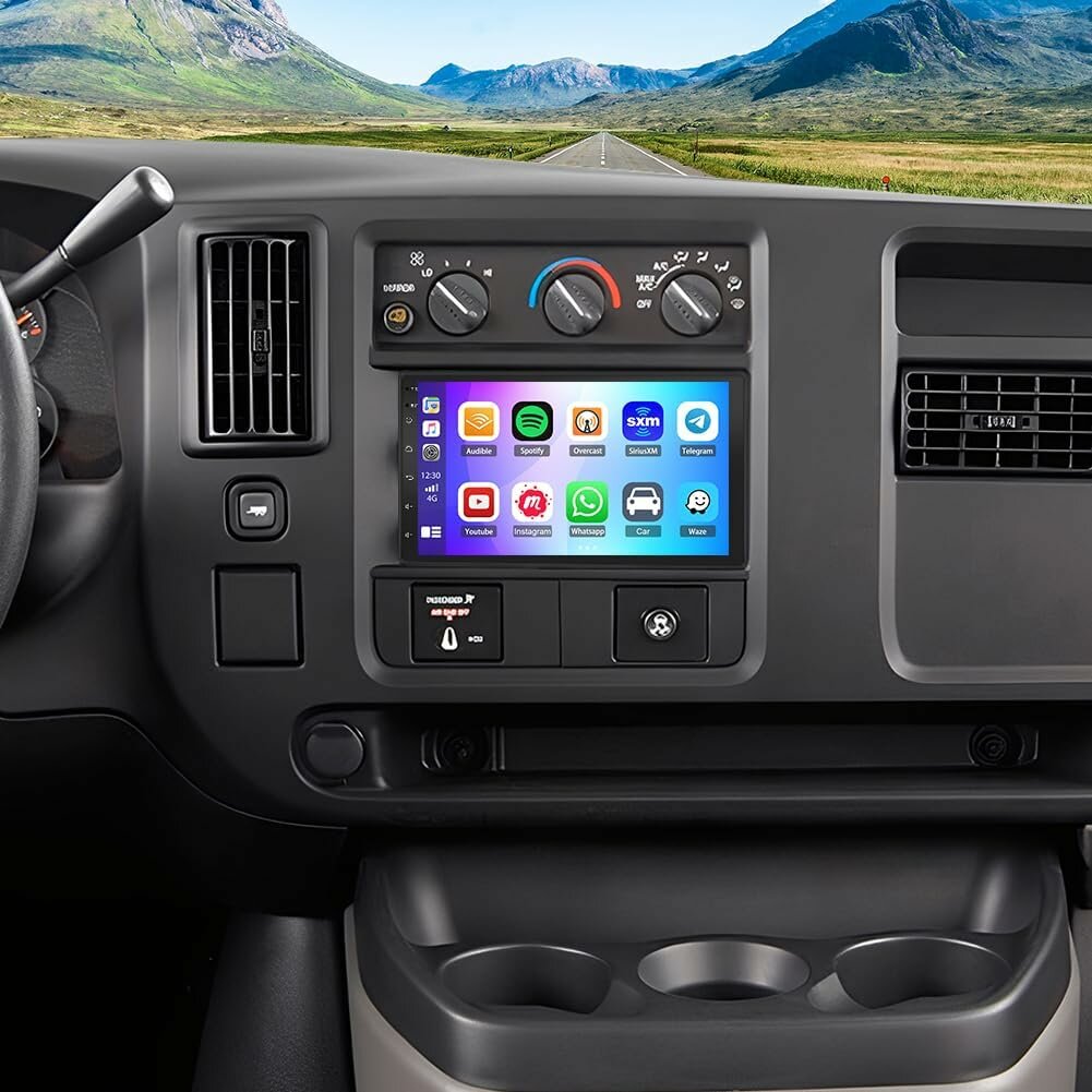 Автомобильная стереосистема с 7-дюймовым экраном Android 14 для Chevy Express 1500 2500 2003-2006 гг. Обновление