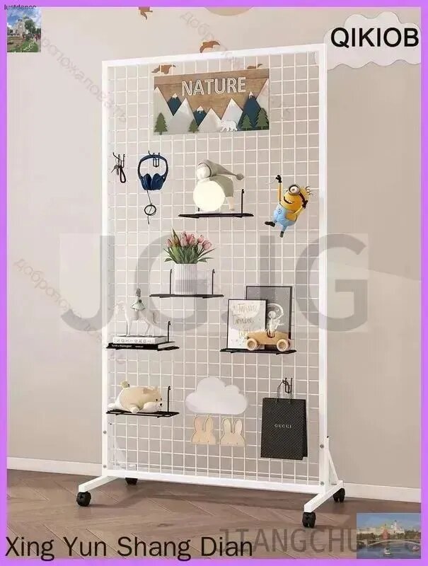 QIKIOB Торговая стойка сетчатая Есть крючки , Удобные для небольших выставок, 600х1200 mm.