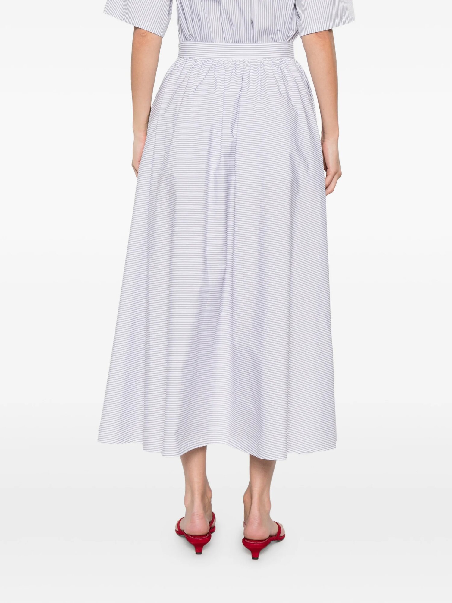Юбка Manuel Ritz Striped midi skirt, размер 38, бежевый/белый — фото 1