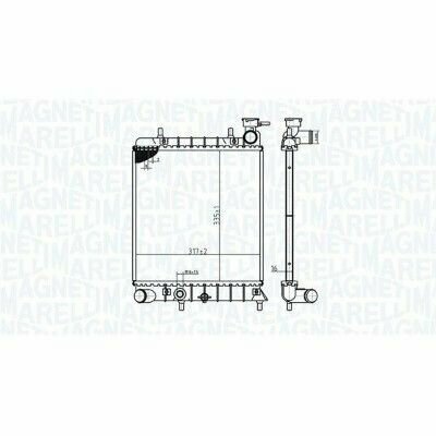 Радиатор M.MARELLI 350213174800 Hyundai Accent 1.3, 1.5, 1.6 1, 00-> 323x355