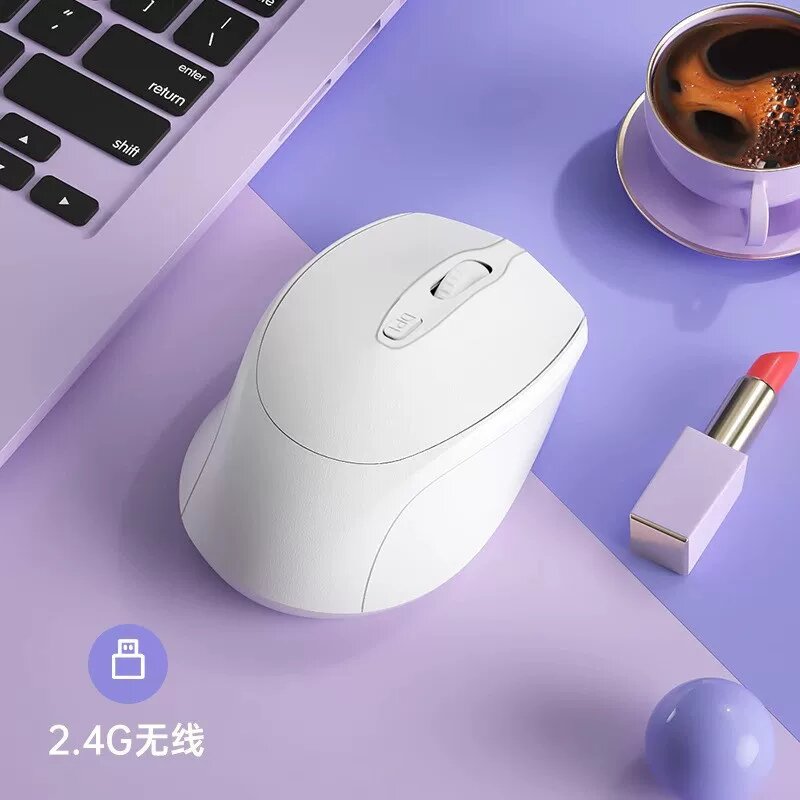 Белая одноканальная беспроводная мышь с тихими кнопками для Dell Lenovo Xiaomi Apple Huawei Samsung
