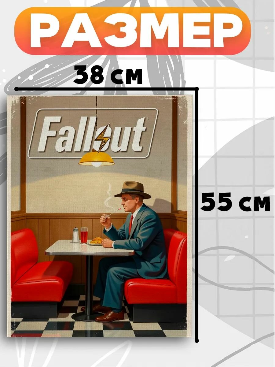 Картина на стену Fallout, на подрамнике, 1шт, 55х38 размер. — фото 1