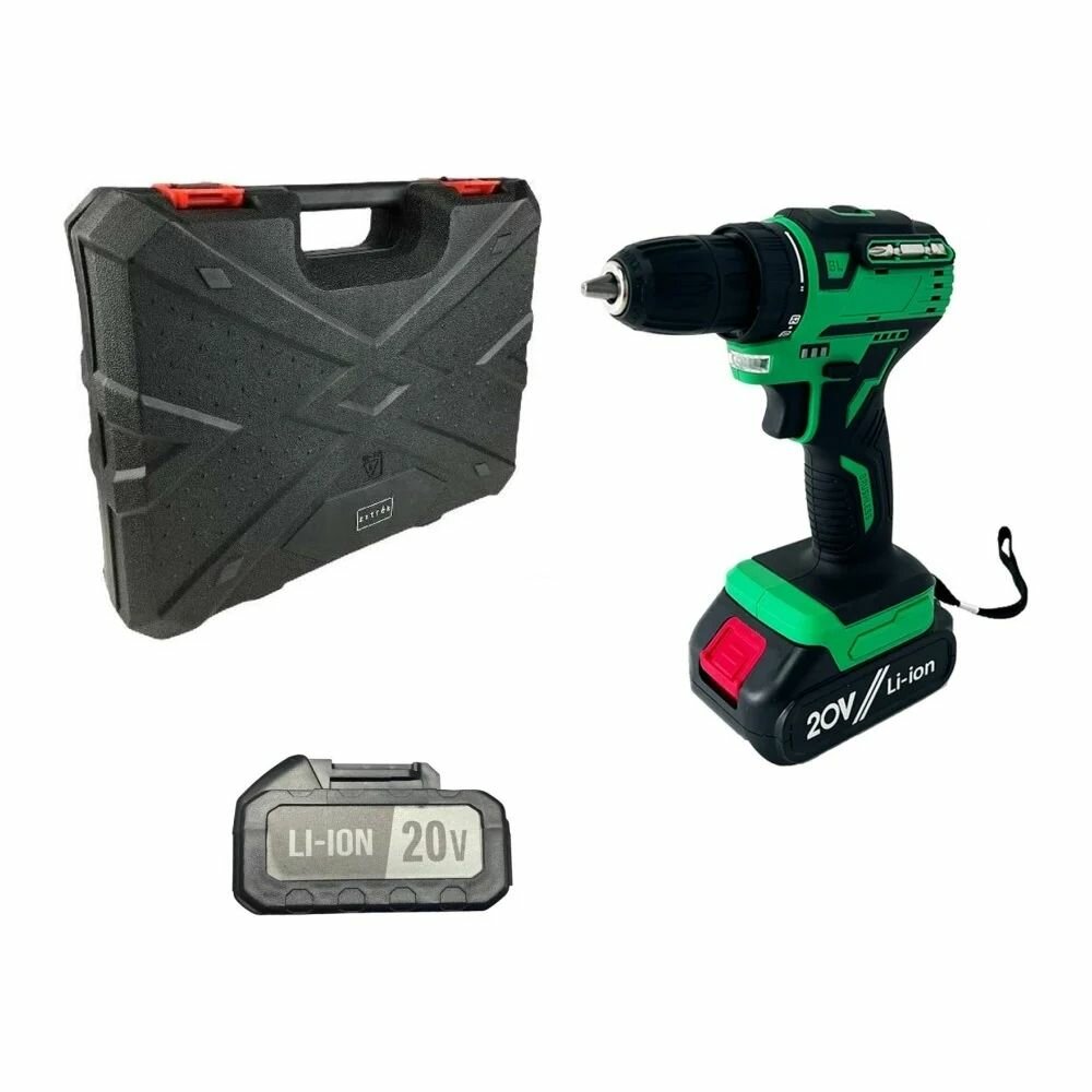 Zitrek Дрель аккумуляторная бесщеточная Greenpower 20 Pro (20В, Li-ion аккум. 2шт, ЗУ, кейс, бита) 063-4061