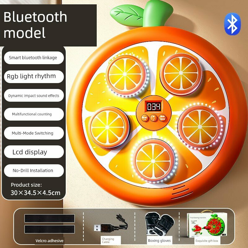 Умный боксерский таргет с подсчетом очков и Bluetooth, черные перчатки, цвет оранжевый, для домашних тренировок,