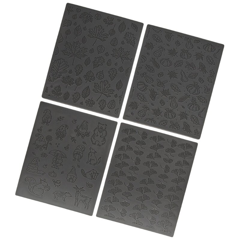 4шт Глиняный Текстурный Коврик Рождественские Листы с Текстурой Листьев Карликового Оленя для Изготовления Ювелирных Изделий, Листы с Тиснением Глиняных Серег