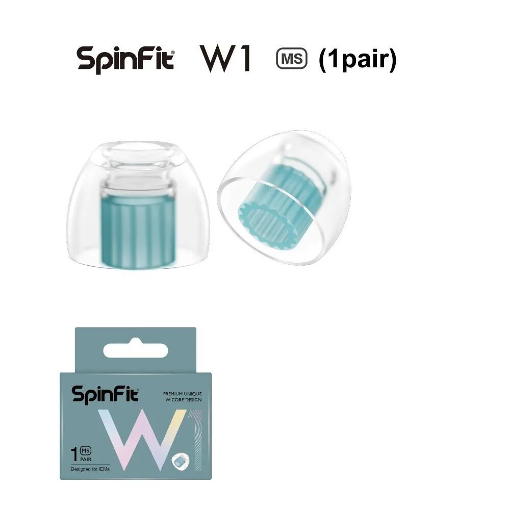 Эксклюзивные амбушуры SpinFitW1MS с двухслойным Wобразным сердечником обеспечивают превосходную шумоизоляцию и максимальный комфорт для безупречного звучания и посадки, 1 пара