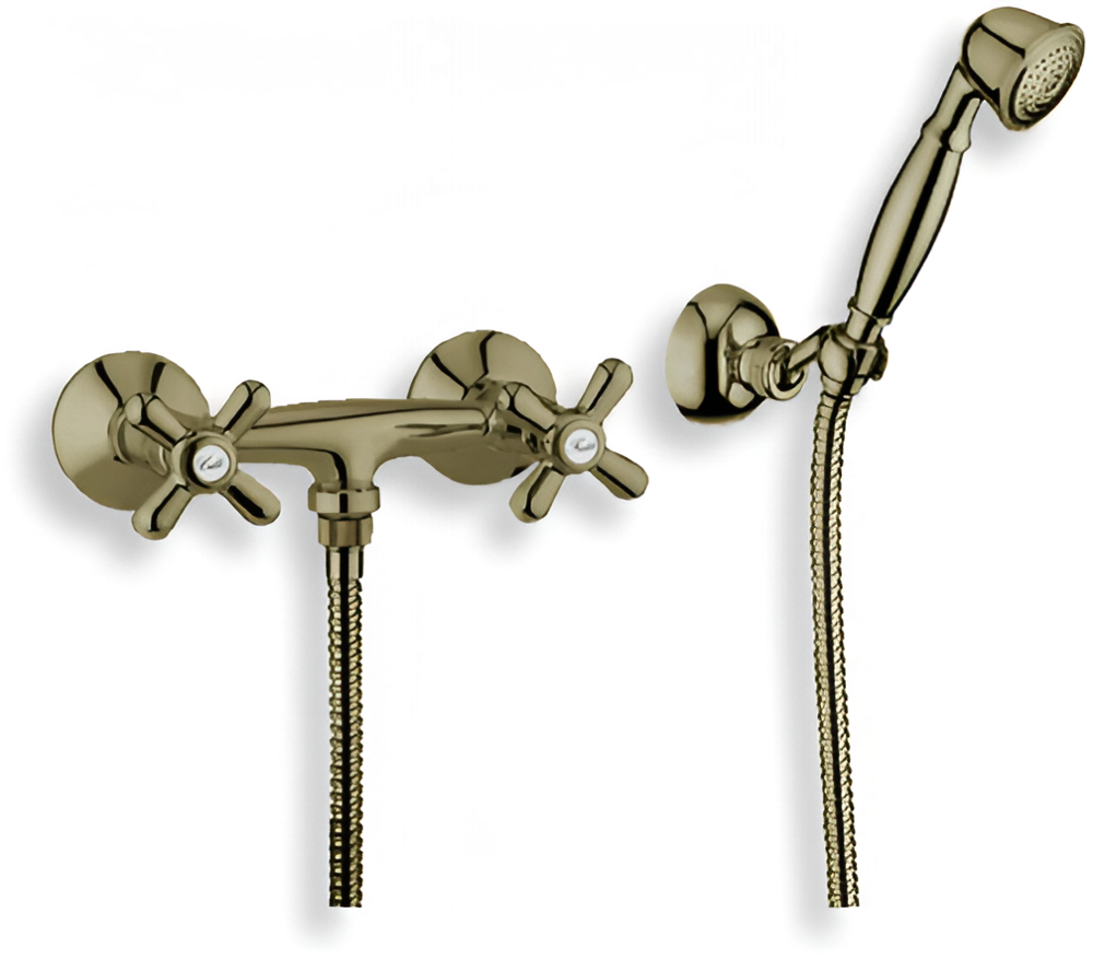 Смеситель для душа Armony AM760101065, бронза, без излива, шланг, ручной душ, держатель, Webert, Италия