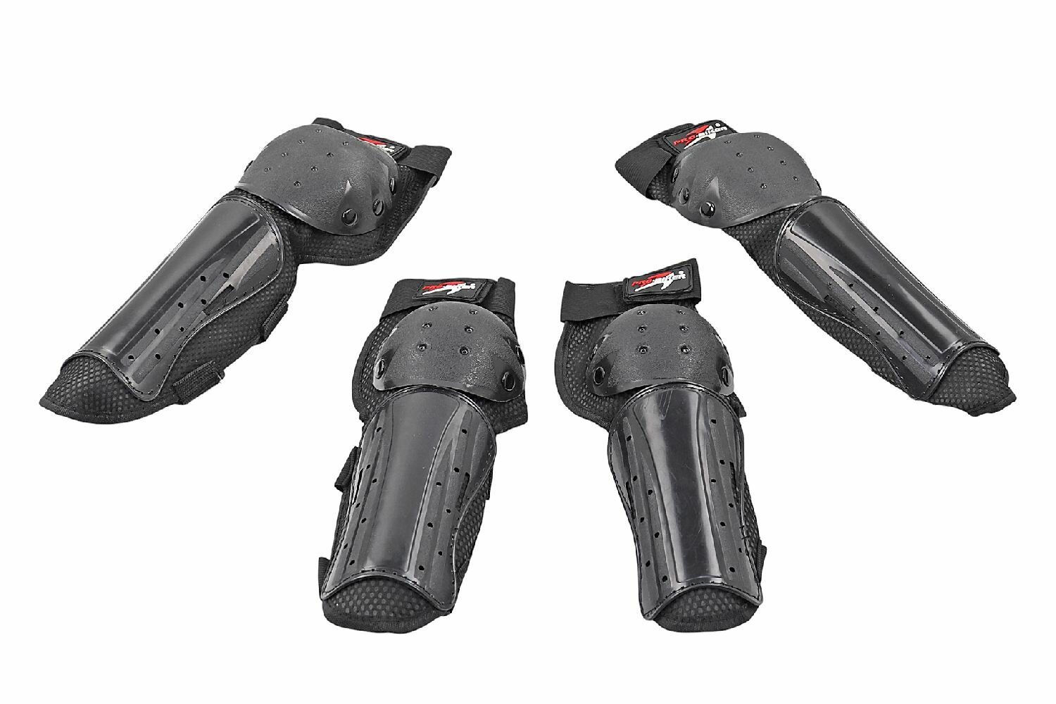 Защита рук и ног PRO-BIKER HX-P05 (компл. 2 налокотника,2 наколенника)-плотный подклад, регул. размер