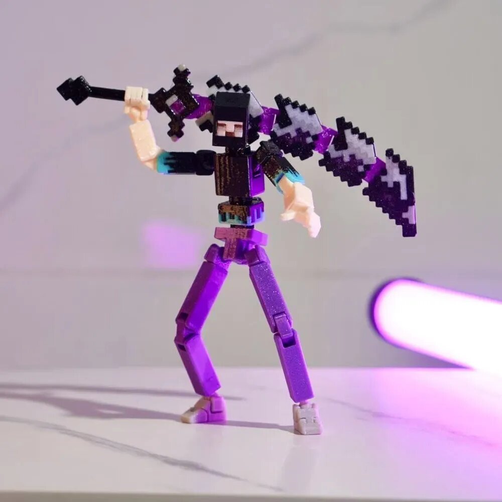 3D-печатная шарнирная фигурка из Minecraft, Грейв, Стив, Хим с Клинком Бога Войны, рождественские подарки