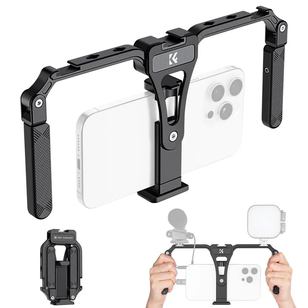 Складная клетка для смартфона / Держатель для мобильной съемки / K&F Concept Smartphone Video Rig