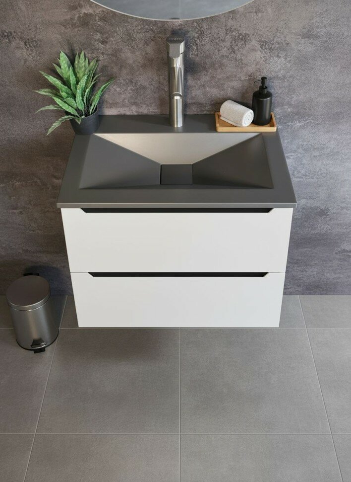 Раковина для ванной Uperwood Geo 80 см, графит