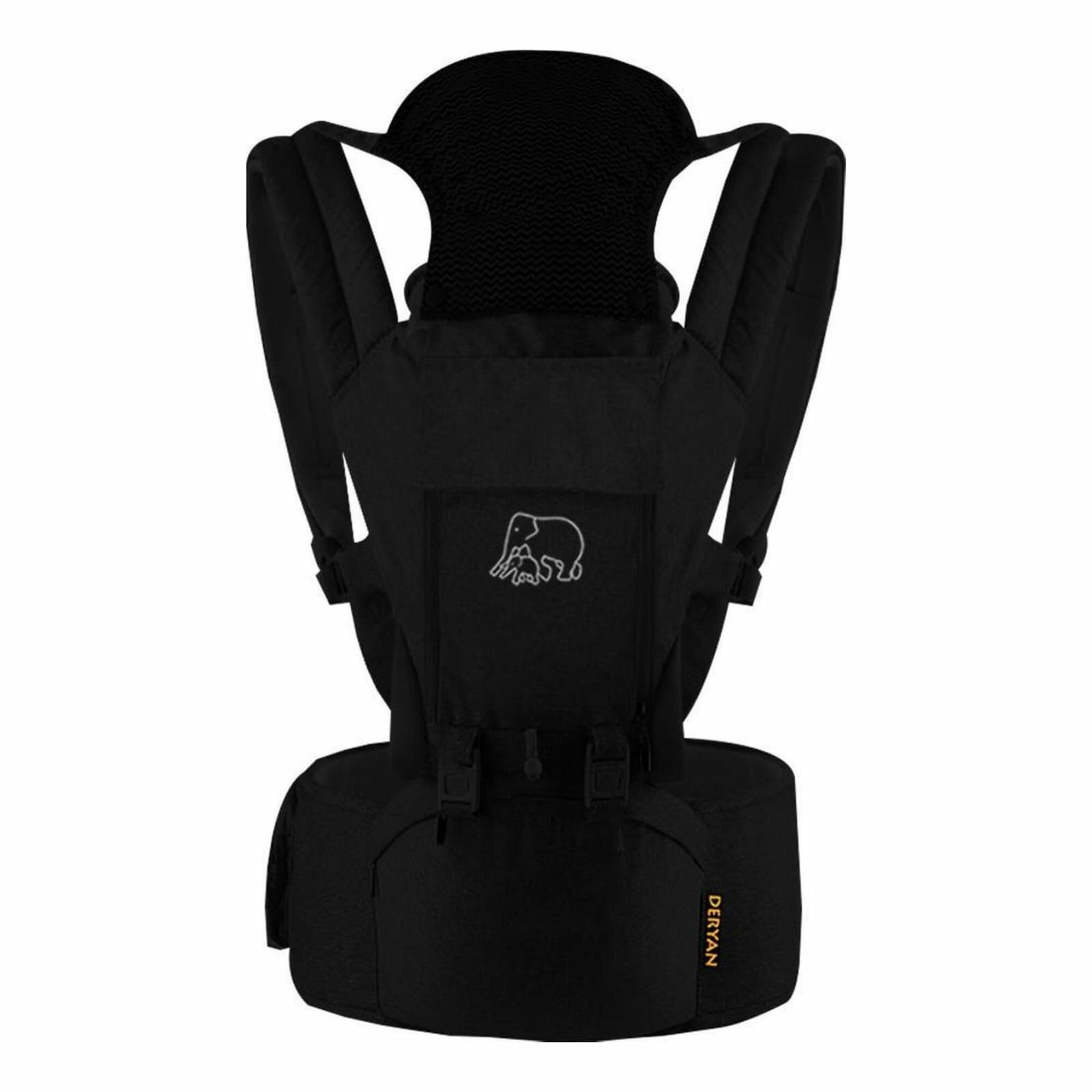 DECATHLON переноска для детей Deryan Pack Luxury Ergonomic Baby Carrier, черный, 25x19 см, нагрузка до 20 кг