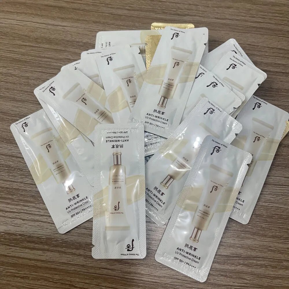 Набор из 20шт. Корейский солнцезащитный антивозрастной крем, The History of Whoo Anti-Wrinkle UV Protective Cream 1ml