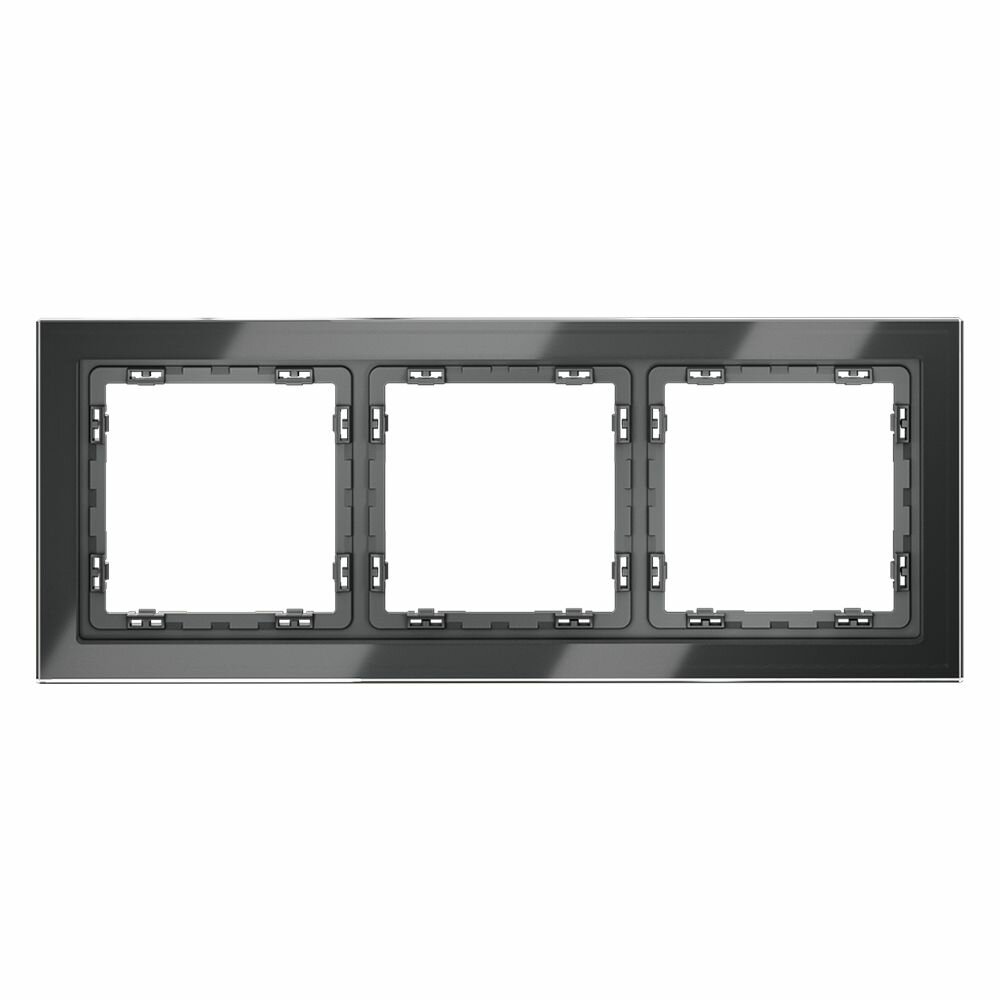 Рамка 3-м S70 стеклян. графит Voltum VLS110307