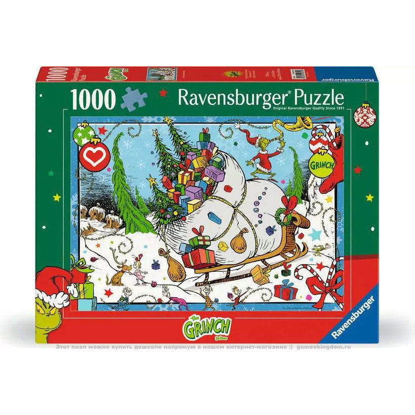 Пазл Ravensburger 1000 Гринч, арт.01351, классический, 70x50 см