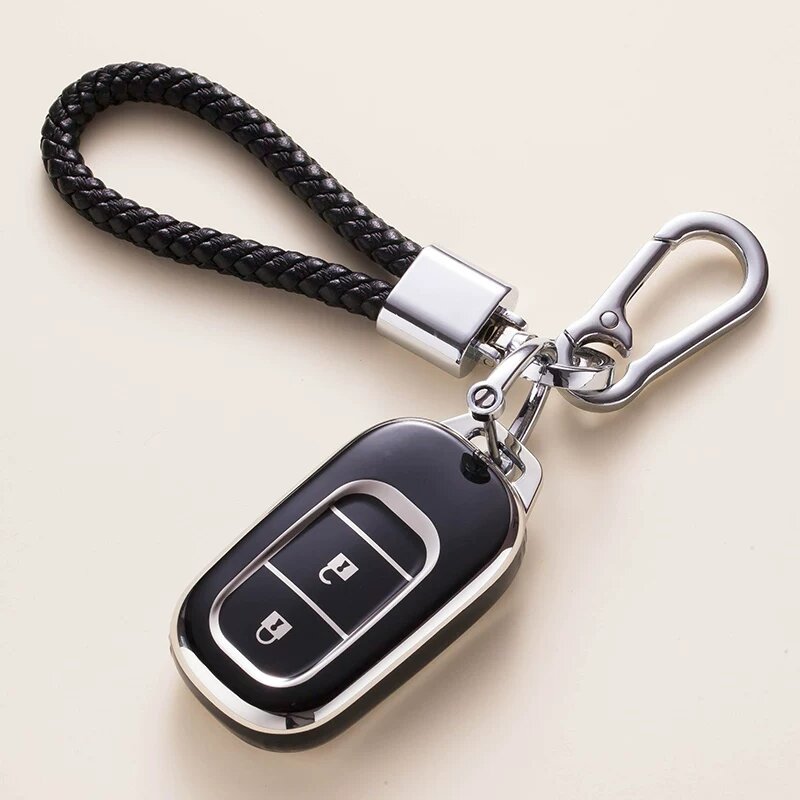Прозрачно-черный брелок для ключей с плетеной двойной пряжкой для моделей Honda HRV CR-V Civic - новая модель 2026 года