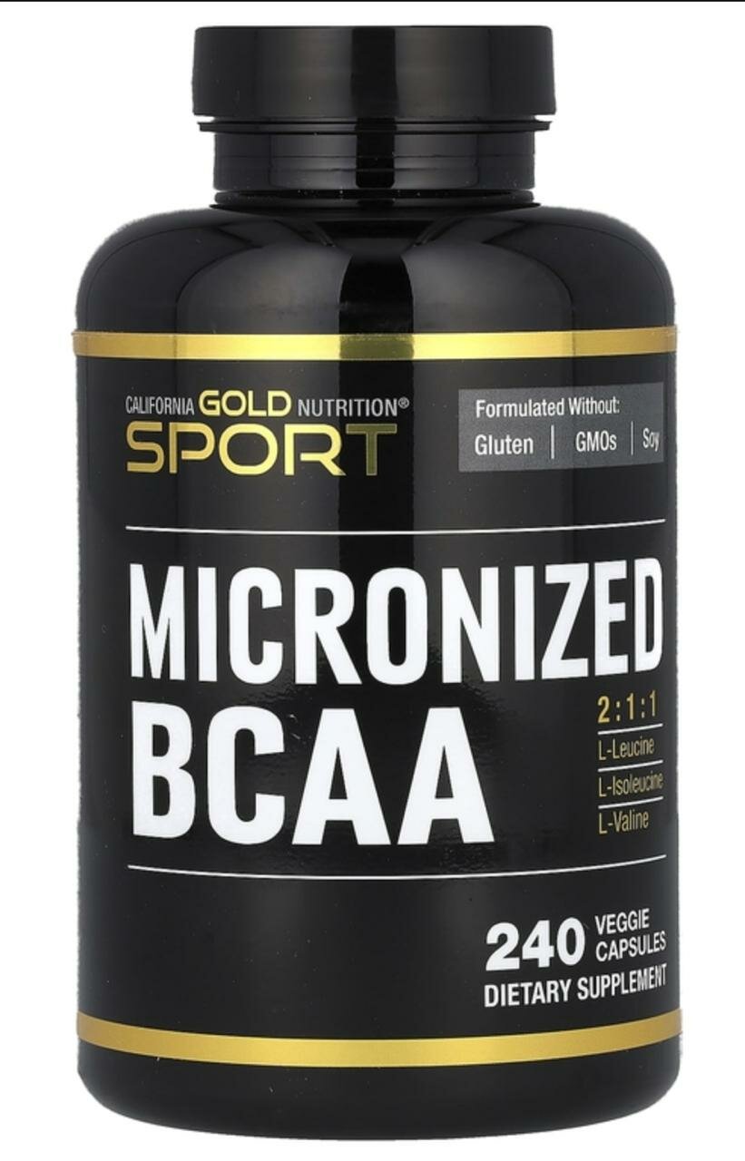 California Gold Nutrition BCAA аминокислоты для роста мышц и восстановления 240 капсул