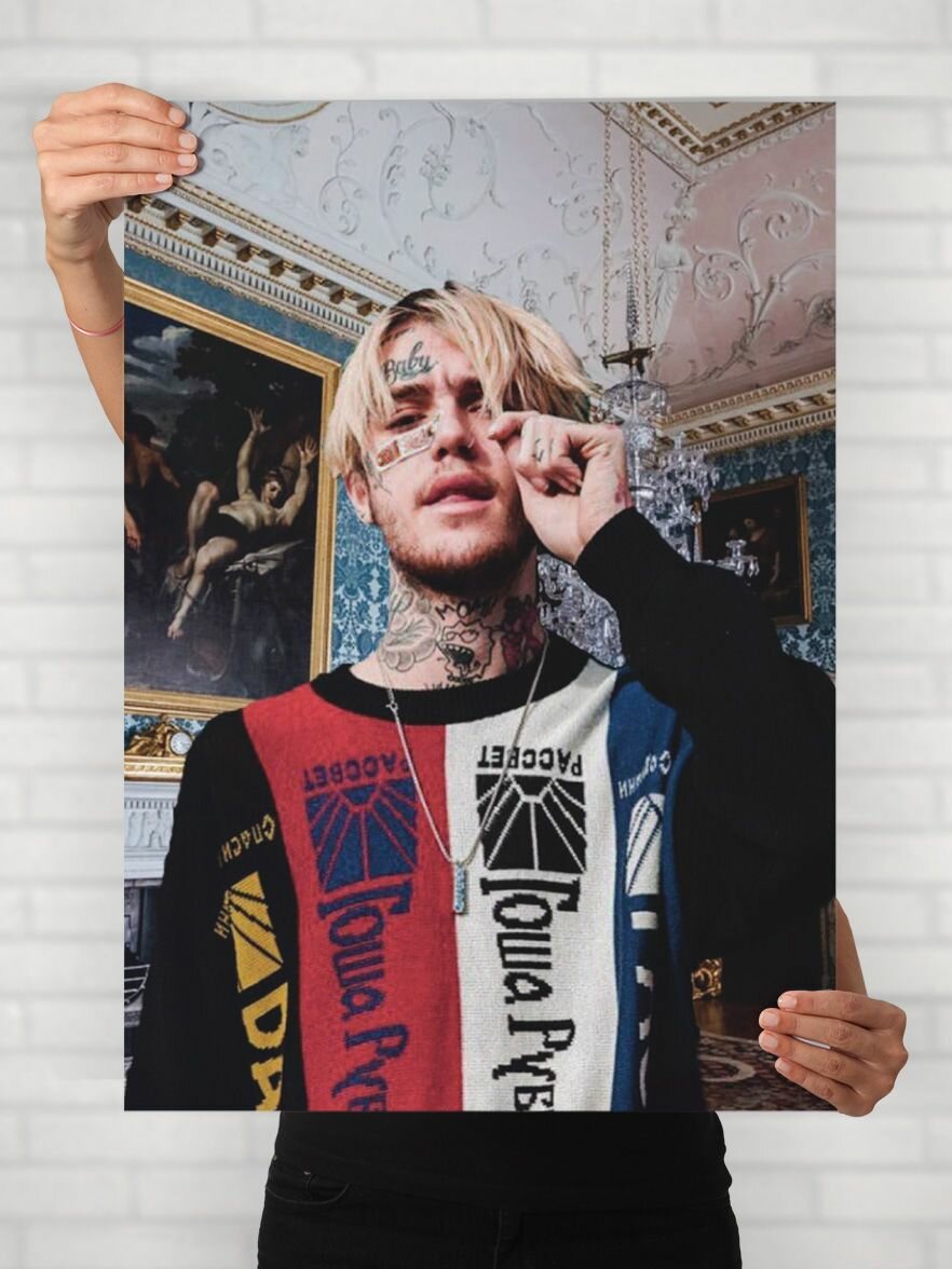 Плакат на стену для интерьера Lil Peep (Лил Пип 80) - Постер по музыке и артисту формата A1 (61x84 см)