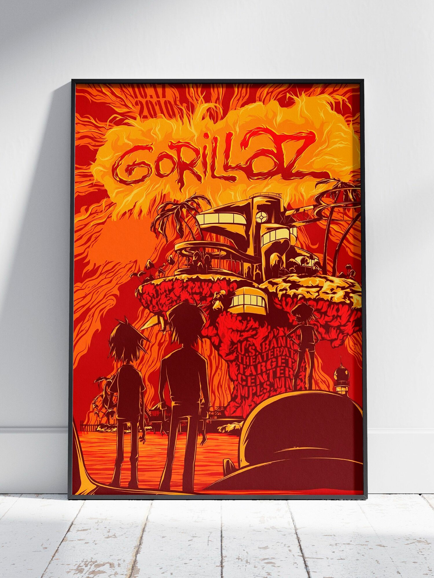 Плакат на стену для интерьера Горилаз (Gorillaz 3) - Постер по музыке и артисту формата A4 (21x30 см)