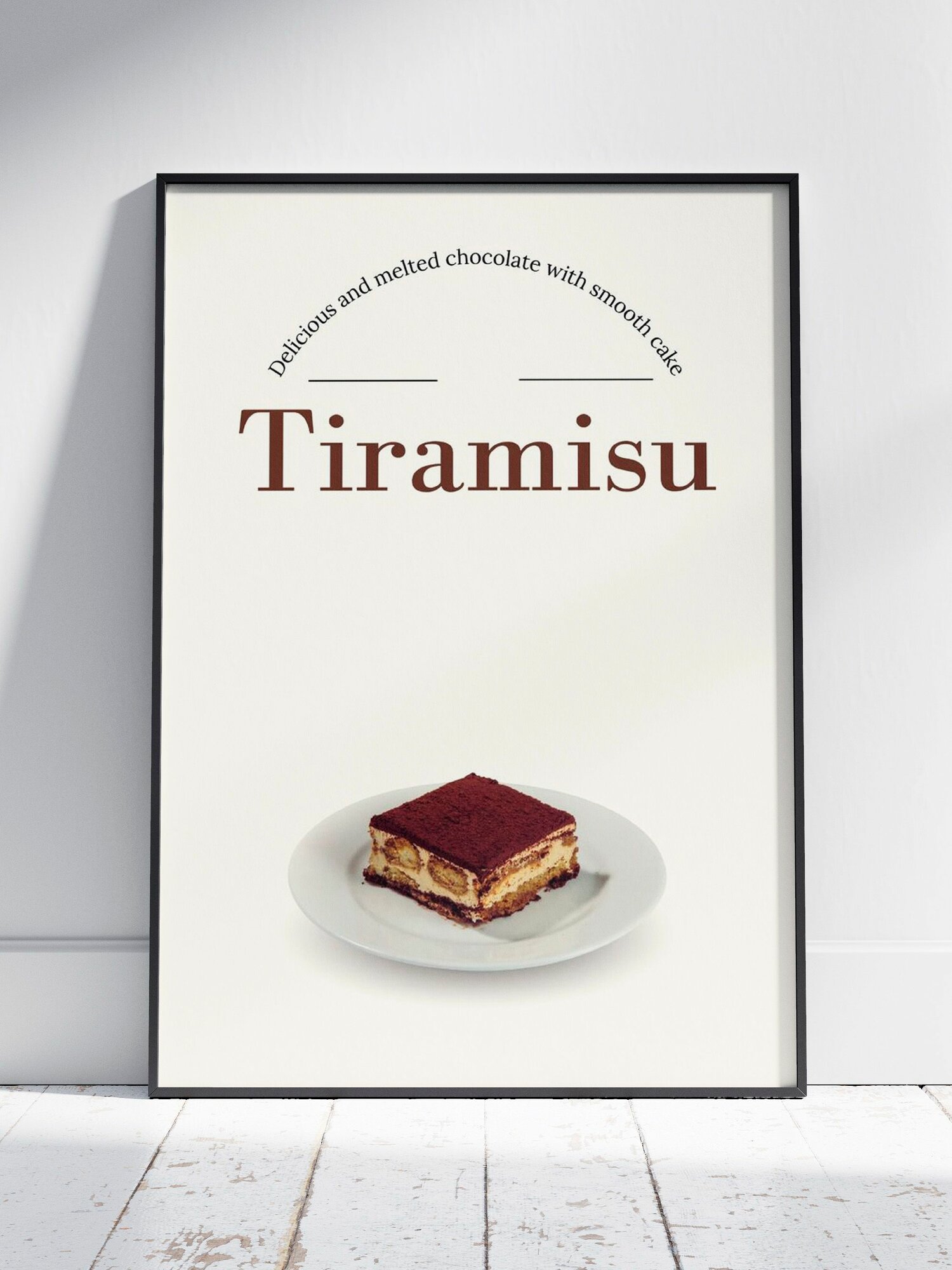 Плакат на стену для интерьера Кулинария и Гастрономия (Тирамису 4) - Постер по еде и готовке формата A4 (21x30 см)