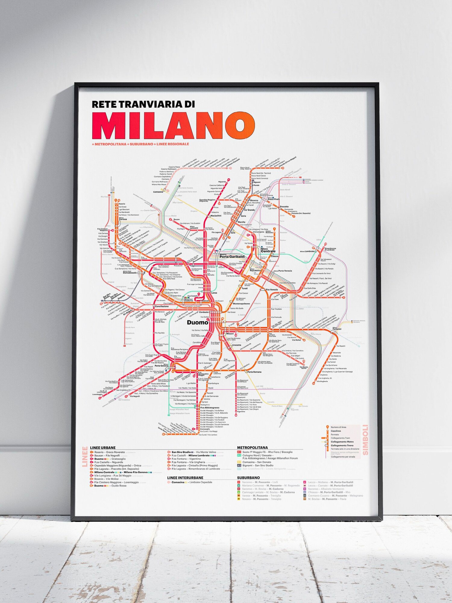 Плакат на стену для интерьера Метро (Метрополитен Милан - Milan Metro) - Постер по городской инфраструктуре формата A4 (21x30 см)