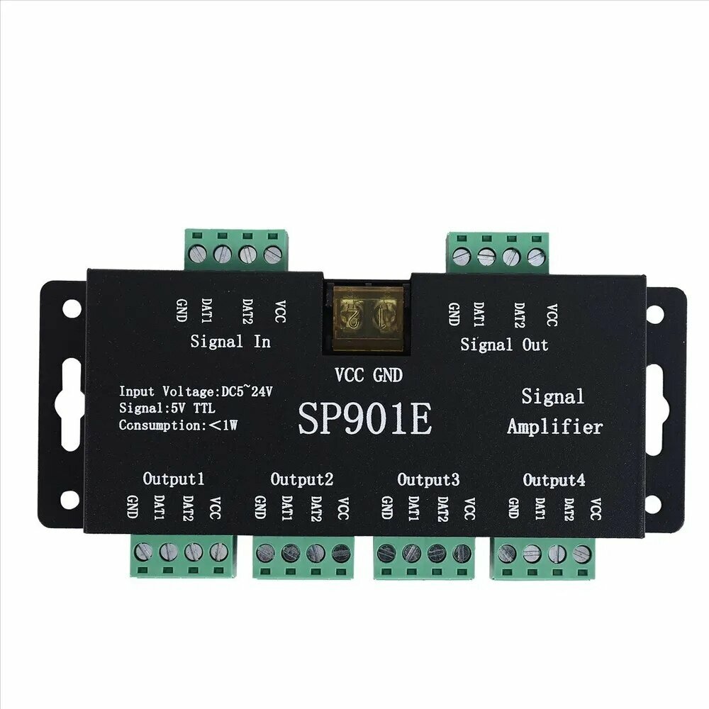 SP901E светодиодный пиксель WS2812B WS2811 усилитель сигнала SPI ретранслятор для WS2813 SK6812 WS2815 WS2801 SK9822 и т. Д. Все RGB