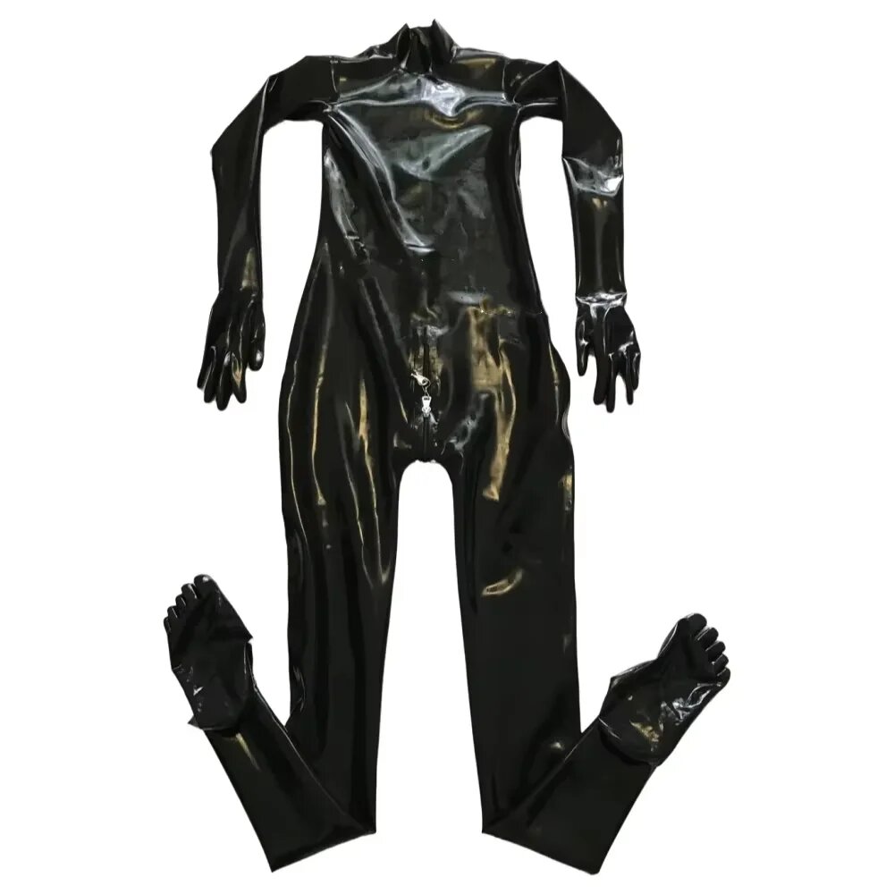 Мужские латексные фетиш боди с закрывающейся молнией, костюм кошки с XXL, Розовый, Розовый