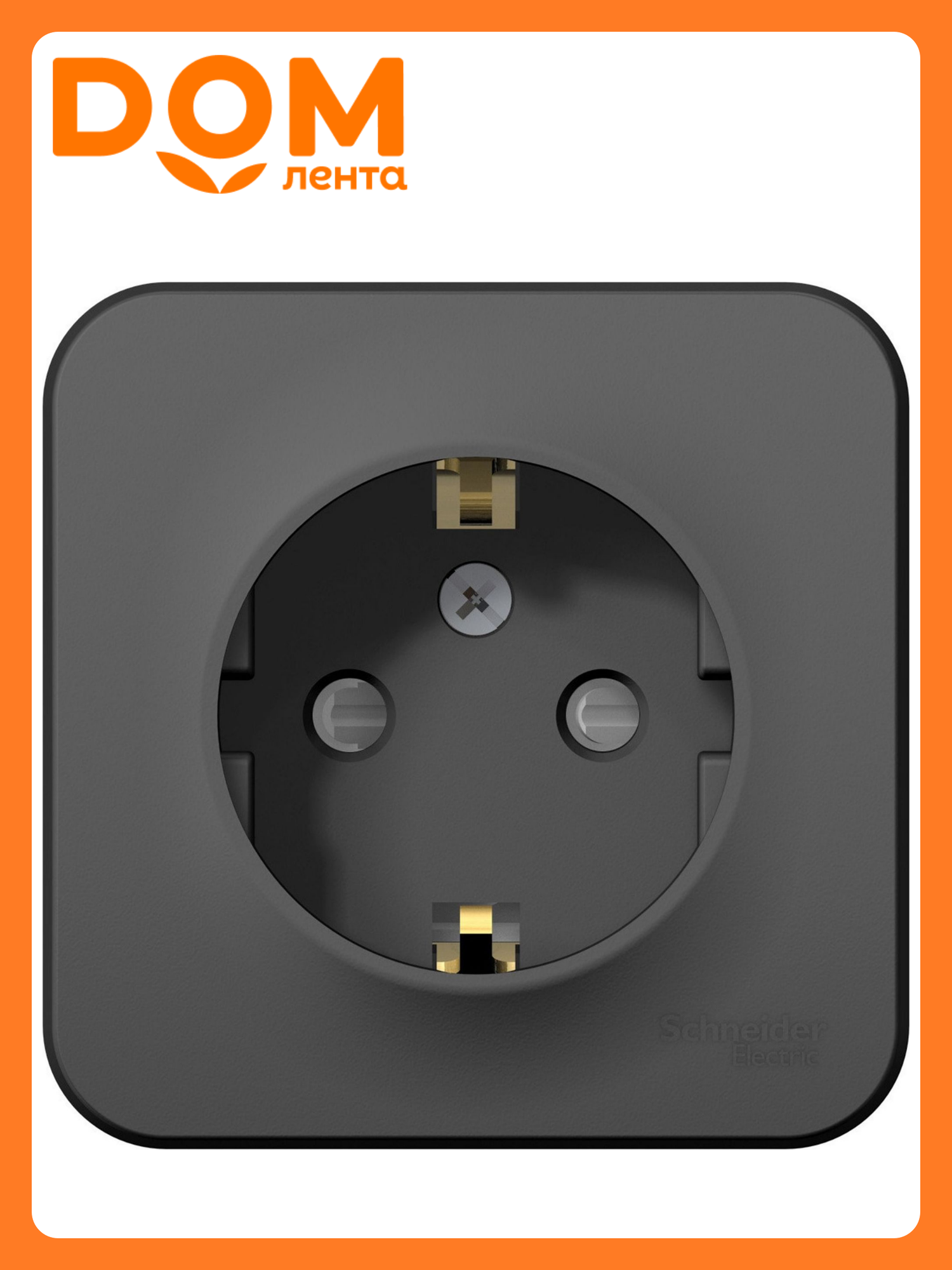 Розетка Schneider Electric BLNRA011116, черная, 1 пост, IP20, заземляющий контакт