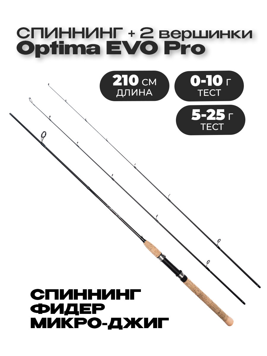 Спиннинг с двумя хлыстами Optima EVO Pro 210 (0-10/5-25)